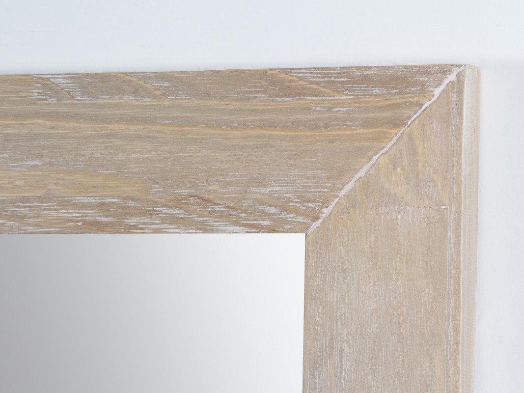 Espejo avejentado rectangular para pared de madera vintage