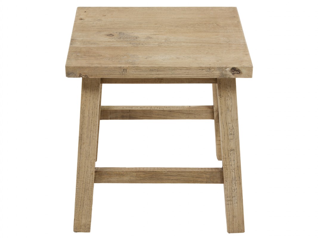 Mesita cuadrada rústica de madera envejecida - Muebles online