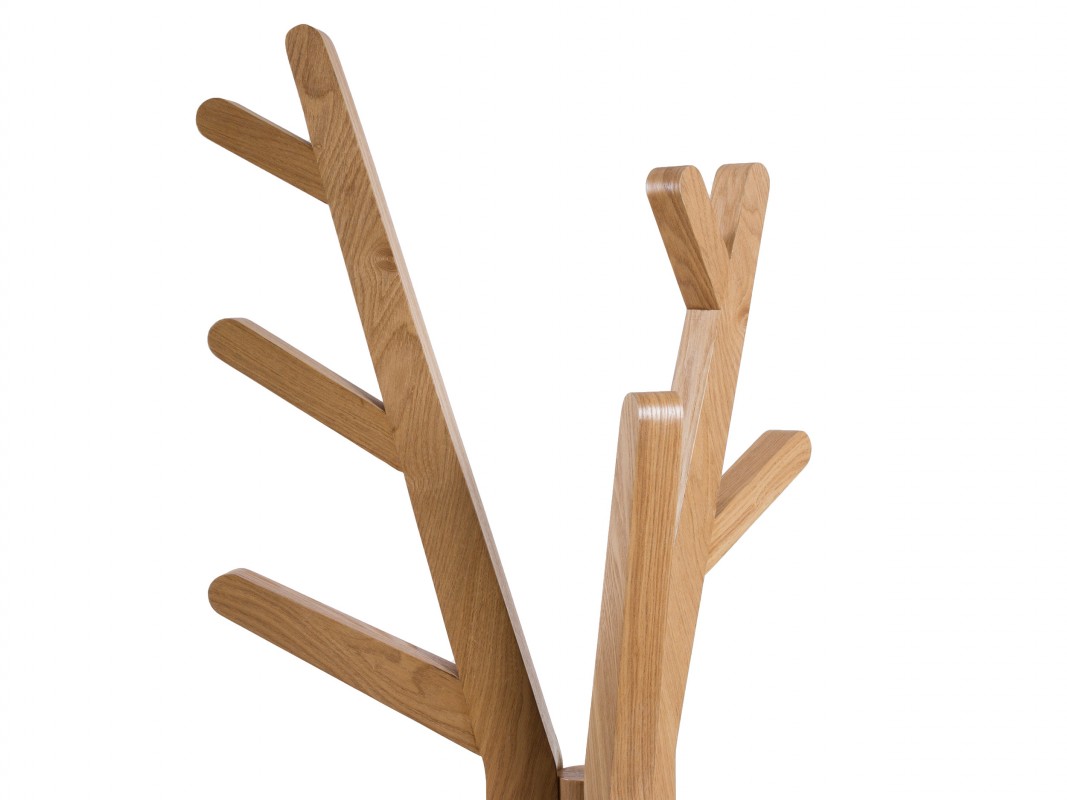 Perchero pie árbol de madera de fresno color natural