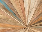Decoración pared círculo rústico de madera de mindi efecto envejecido